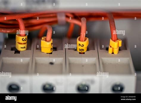 Electrical Panel With Fuses And Contactors Close Up Stock Photo Alamy
