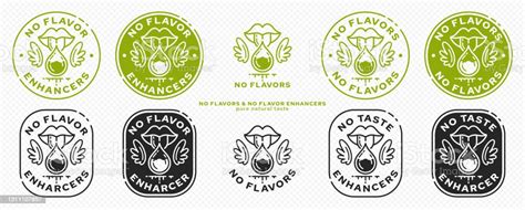 포장을 위한 개념 라벨링 맛 강화제 없음 날개와 첨가제를 한 방울로 넣은 입 아이콘은 향료와 풍미 강화로부터 자유의 상징입니다 벡터 건강한 생활방식에 대한 스톡 벡터 아트
