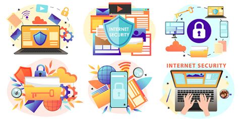 Data Security Design Concept Set Internet Data Storage Guard Technology