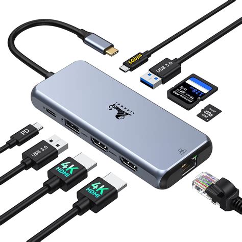 Baseus Station Daccueil 4k 120 Hz Stations Daccueil 9 En 1 2 Hdmi Double écran 1000 Mbp