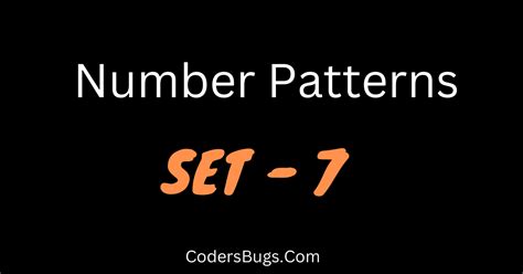 Number Patterns Set 7 Codersbugscom