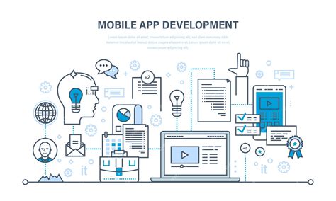 프로그래밍 코딩 Onlineweb 과정 디자인 모바일 및 데스크톱 앱 개발 프리미엄 벡터