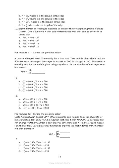 general mathematics module 1 functions shs modules