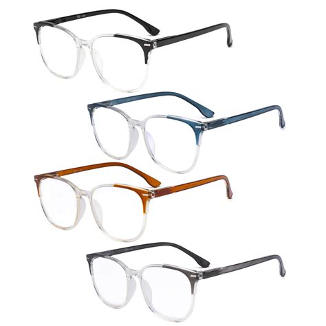 4 Pack Modern Reading Glasses Oval Readers Women