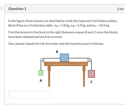Solved Question 1 2 Pts In The Figure Three Masses Are