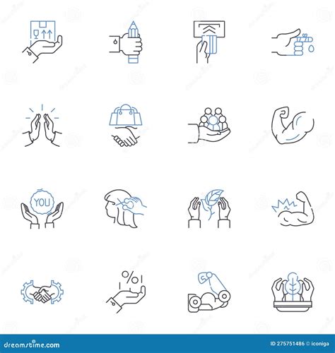 Multiplying Line Icons Collection Product Factor Calculation