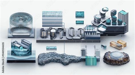 Cross Section Illustration Showing The Step By Step Process Of Microchip Creation Sequential