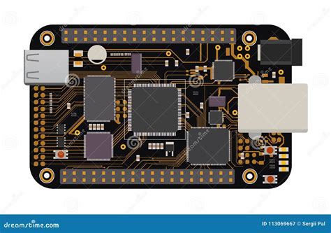 Diy Electronic Mega Board With A Micro Controller Leds Connectors And Other Electronic