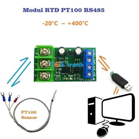 Jual RTD PT TRANSMITTER RS MODBUS RTD MODUL TEMPERATURE SENSOR