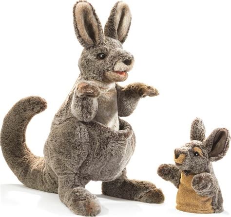 Kangaroo With Joey Hand Puppet Imagine That Toys