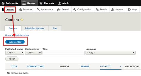 Adding Content Sitefarm