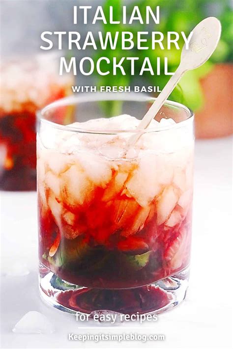 Italian Strawberry Basil Shrub Mocktail Recipe