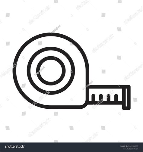 Measure Tape Icon Line Art Logo Stock Vector Royalty Free 2609980113 Shutterstock