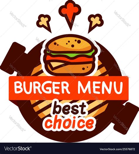 Burger Very Tasty Logo Emblem Icon Royalty Free Vector Image
