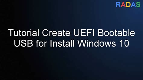 Create UEFI Bootable USB For Install Windows YouTube