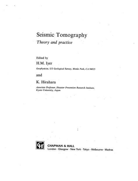 Pdf Refraction And Wide Angle Reflection Tomography Theory And Results