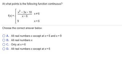 Solved At What Points Is The Following Function Continuous