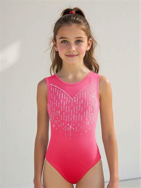 Shein Tween Mädchen Tie Dye Gradient Pink Unitard Leotard Eng