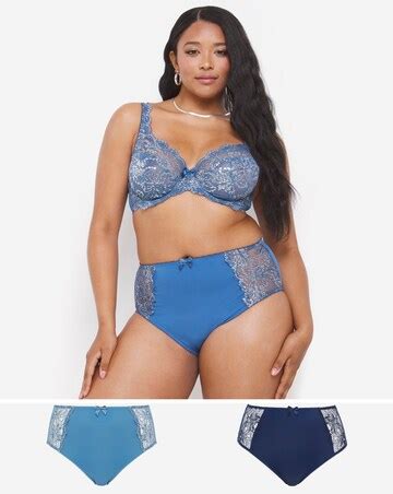 Pretty Secrets 2 Pack Ella Lace Briefs Simply Be