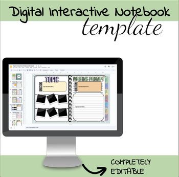 Digital Interactive Notebook Template EDITABLE By Miss L S Learners
