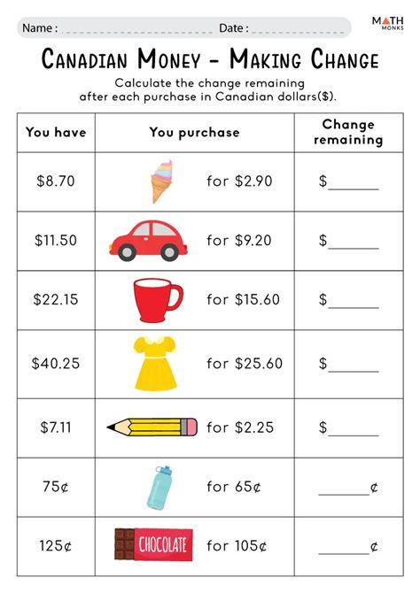 Free Money Math Worksheets Printable Fun With Printables For Everyone