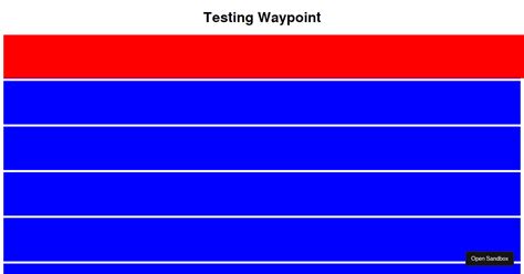 Testing React Waypoint Codesandbox