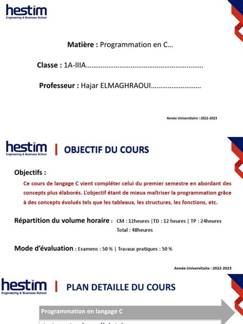 Cours Avancé De Programmation En C Pdf Structure De Contrôle