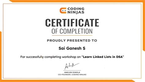 Sai Ganesh S On Linkedin Codingninjas Datastructures Microsoft