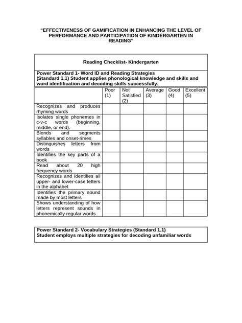 Reading Checklist 2 Pdf Reading Comprehension Word