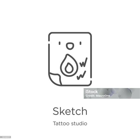 문신 스튜디오 컬렉션에서 스케치 아이콘 벡터 얇은 선 스케치 개요 아이콘 벡터 일러스트 레이 션입니다 웹 사이트 디자인 및 모바일 앱 개발을 위한 윤곽 얇은 선 스케치