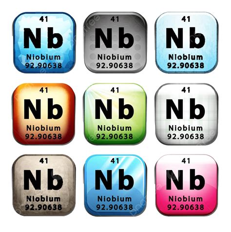 A Button With The Chemical Element Niobium Niobium Series Nb Vector Niobium Series Nb Png And