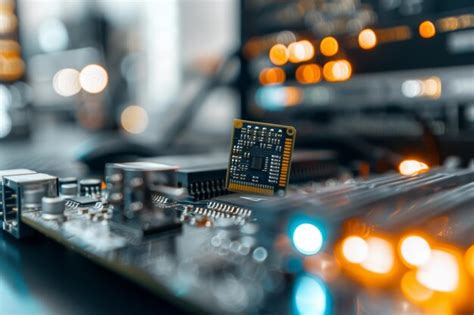 Ai Circuit Board With Neon Lights Digital Art Technology Innovation Artificial Intelligence Hig