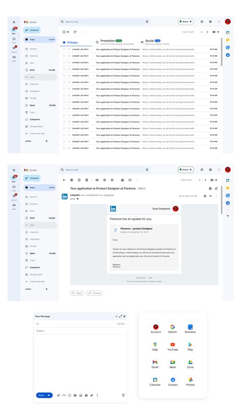 Gmail Interface Replication Behance