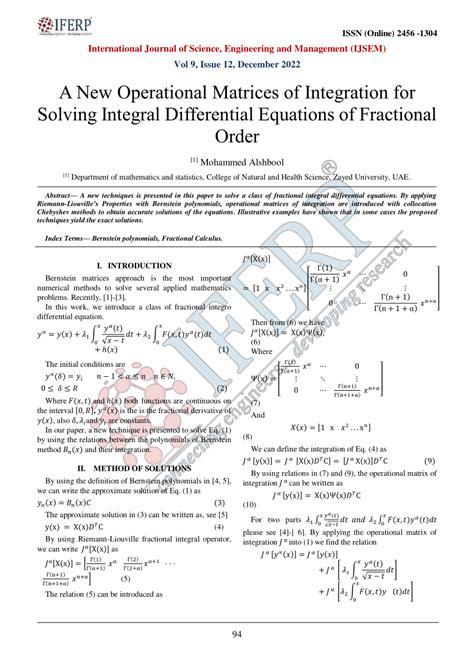 Pdf A New Operational Matrices Of Integration For Solving Integral Differential Equations Of