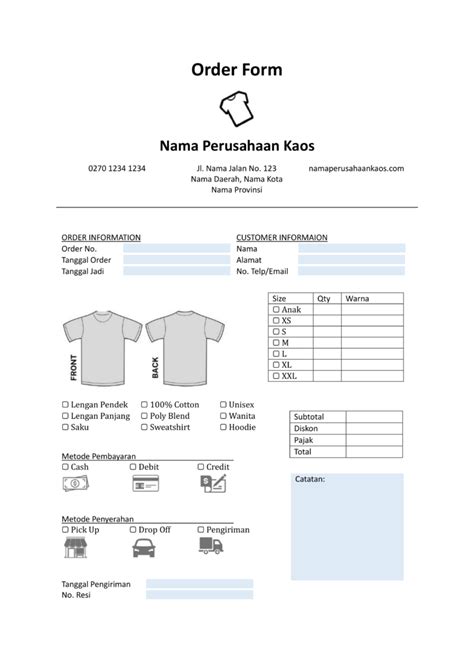 Contoh Order Form Template Gratis Unduh Di Sini Plugin Ongkos Kirim