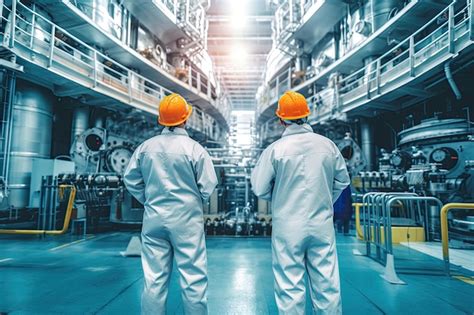 Professional Workers At Nuclear Power Plant Premium Ai Generated Image