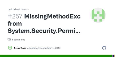 Missingmethodexception From Systemsecuritypermissions When Running