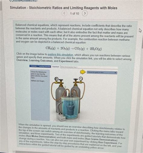 Solved Simulation Stoichiometric Ratios And Limiting Chegg