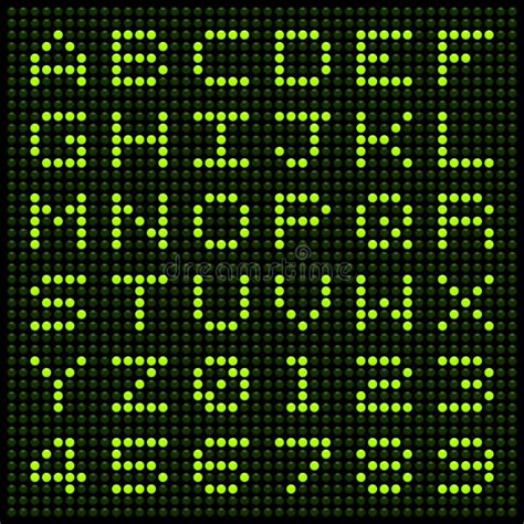 LED Alphabet And Numbers Stock Vector Illustration Of Letters