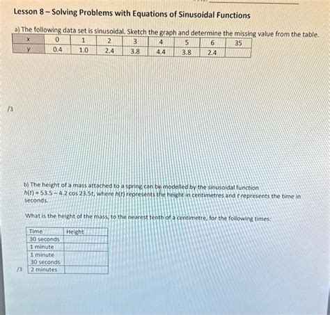 Solved Lesson Solving Problems With Equations Of Chegg