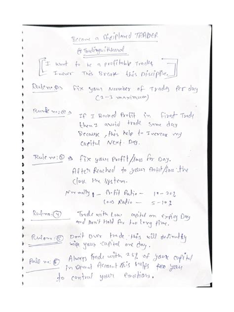 Discipline Chart Pdf