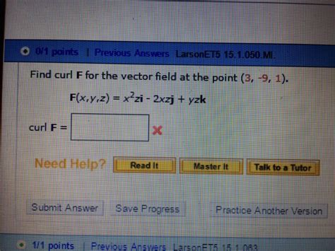 Solved Find Curl F For The Vector Field At The Point Chegg Com