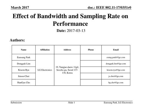 Ppt Effect Of Bandwidth And Sampling Rate On Performance Powerpoint