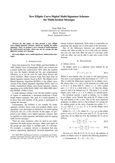 Pdf New Elliptic Curve Digital Multi Signature Schemes For Multi