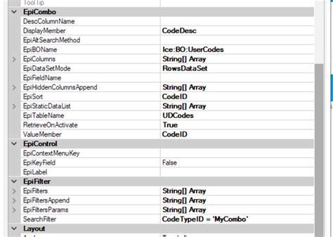 Binding Epicor ERP Combo Box Values To User Codes GingerHelp