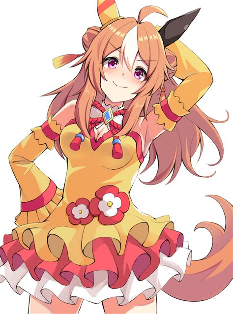 Rule 34 Ahoge Animal Ears Arm Up Armpits Bare Shoulders Breasts Brown