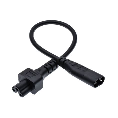 Iec C8 To C5 Extension Power Plug Short Cord Single Iec 320 C8 Male To C5 Female Adapter Cord