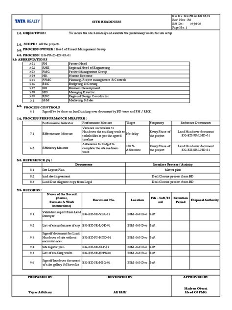 23 Site Readiness Process Pdf Project Management Computing