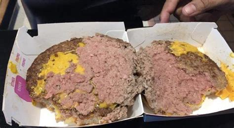Mcdonalds Customer Served A Disgusting Raw Pink Burger And Claims