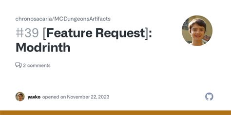 Feature Request Modrinth · Issue 39 · Chronosacariamcdungeonsartifacts · Github